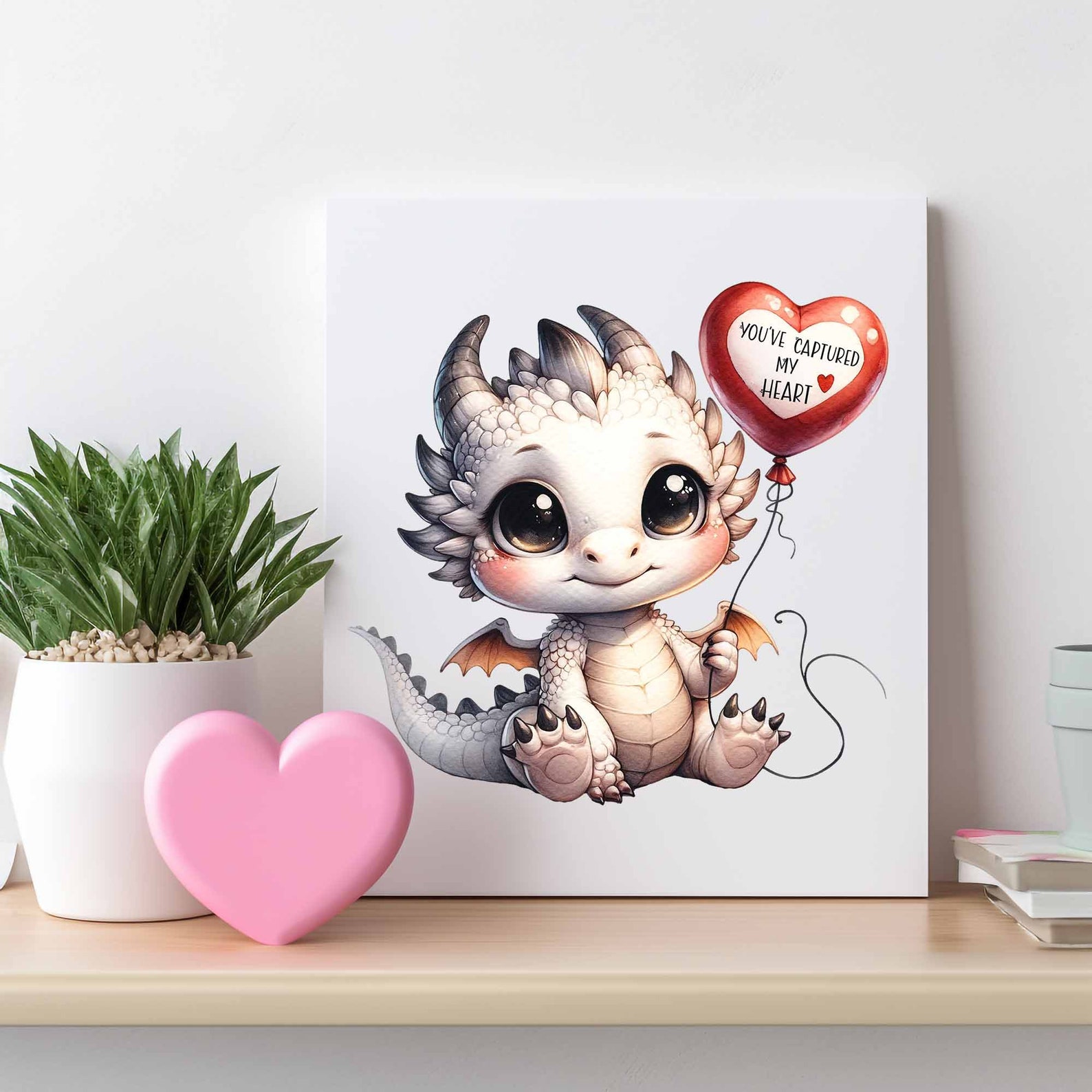 Watercolour Romantic Dragons Clipart Bundle, Love, Dragon, Printable ...