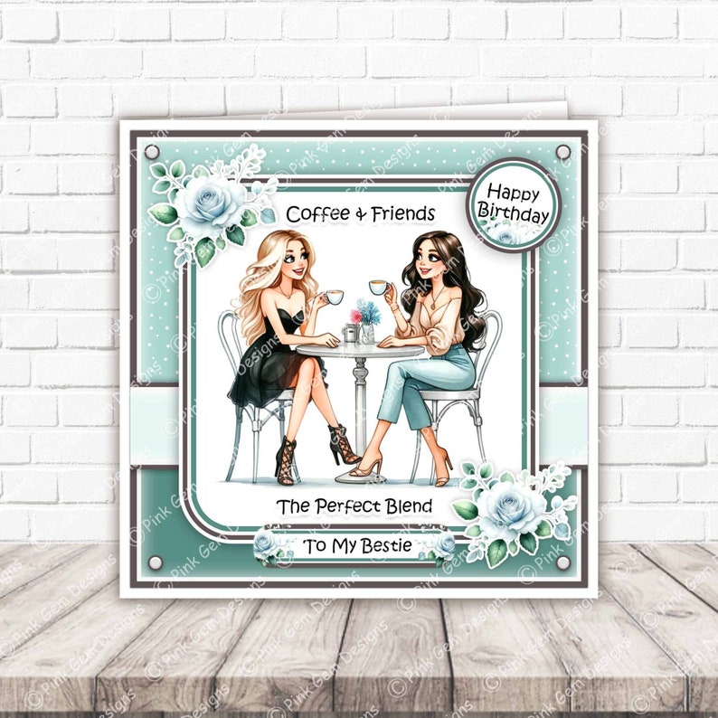 Coffee & Friends Downloadable Card Kit, Printable, Cardmaking Download ...