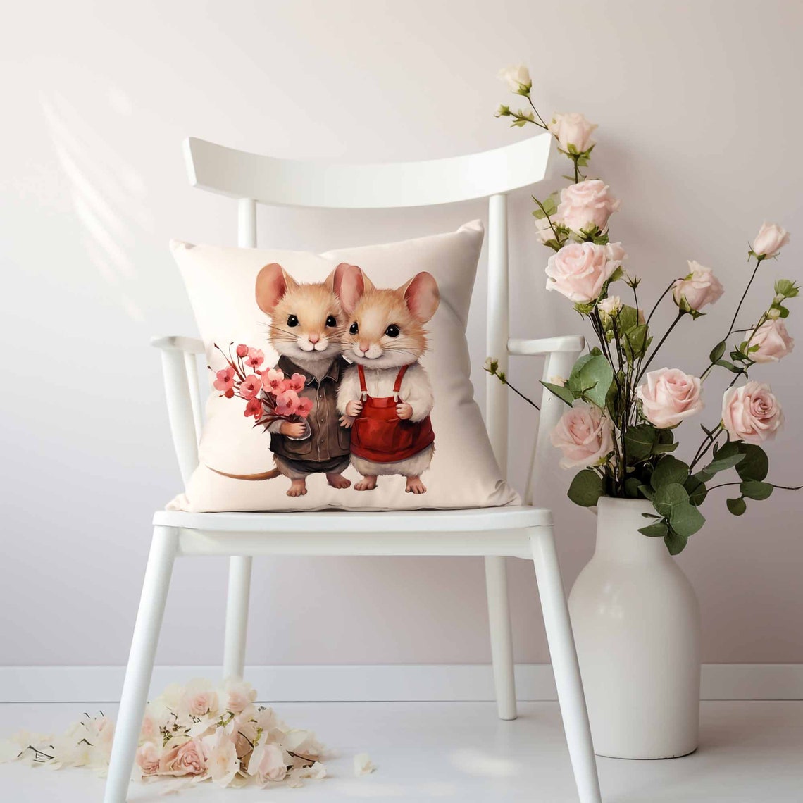 Watercolour Cute Valentine Mice Clipart Bundle, Commercial Use ...