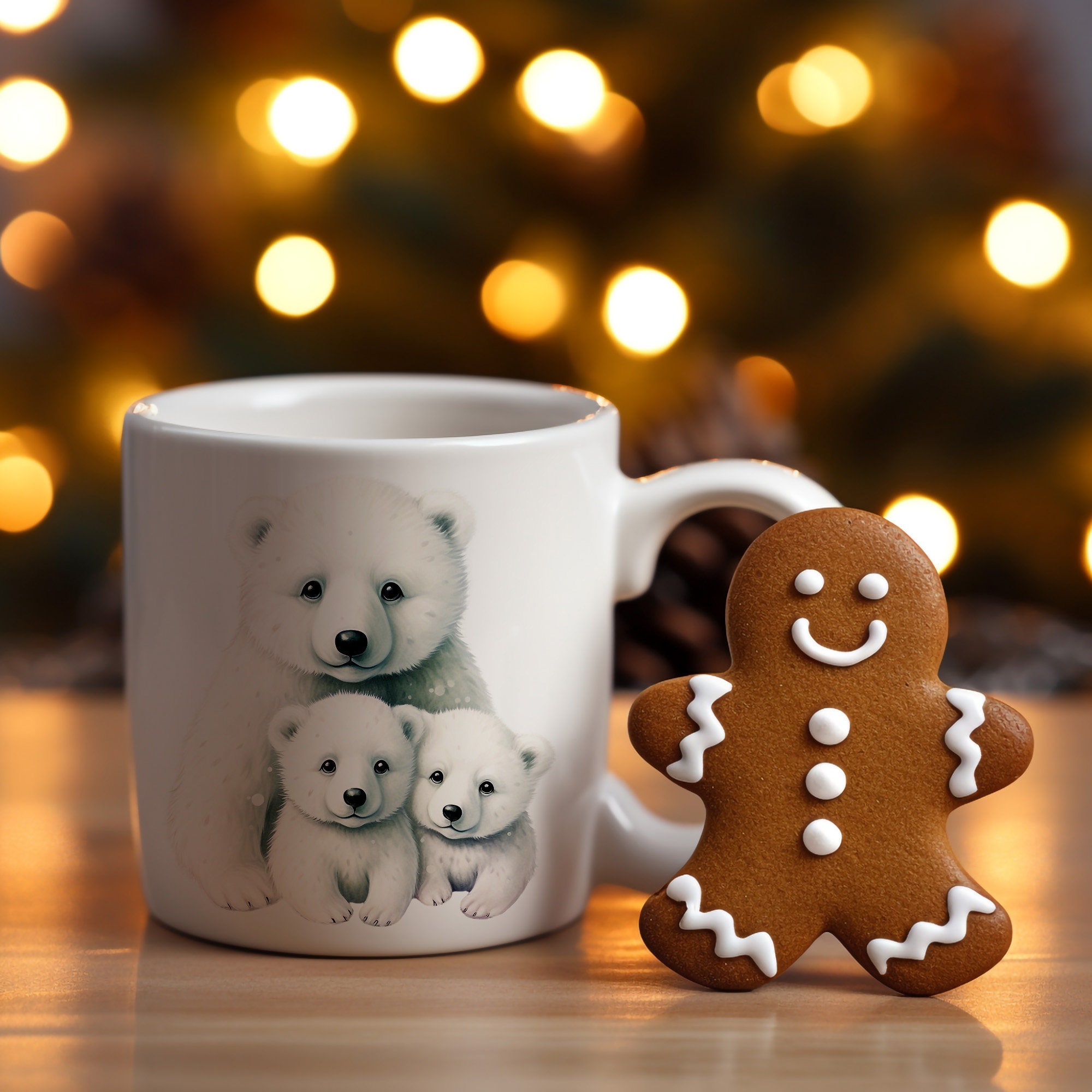 Watercolour Polar Bears Clipart Bundle, 28 Transparent PNG, Commercial ...