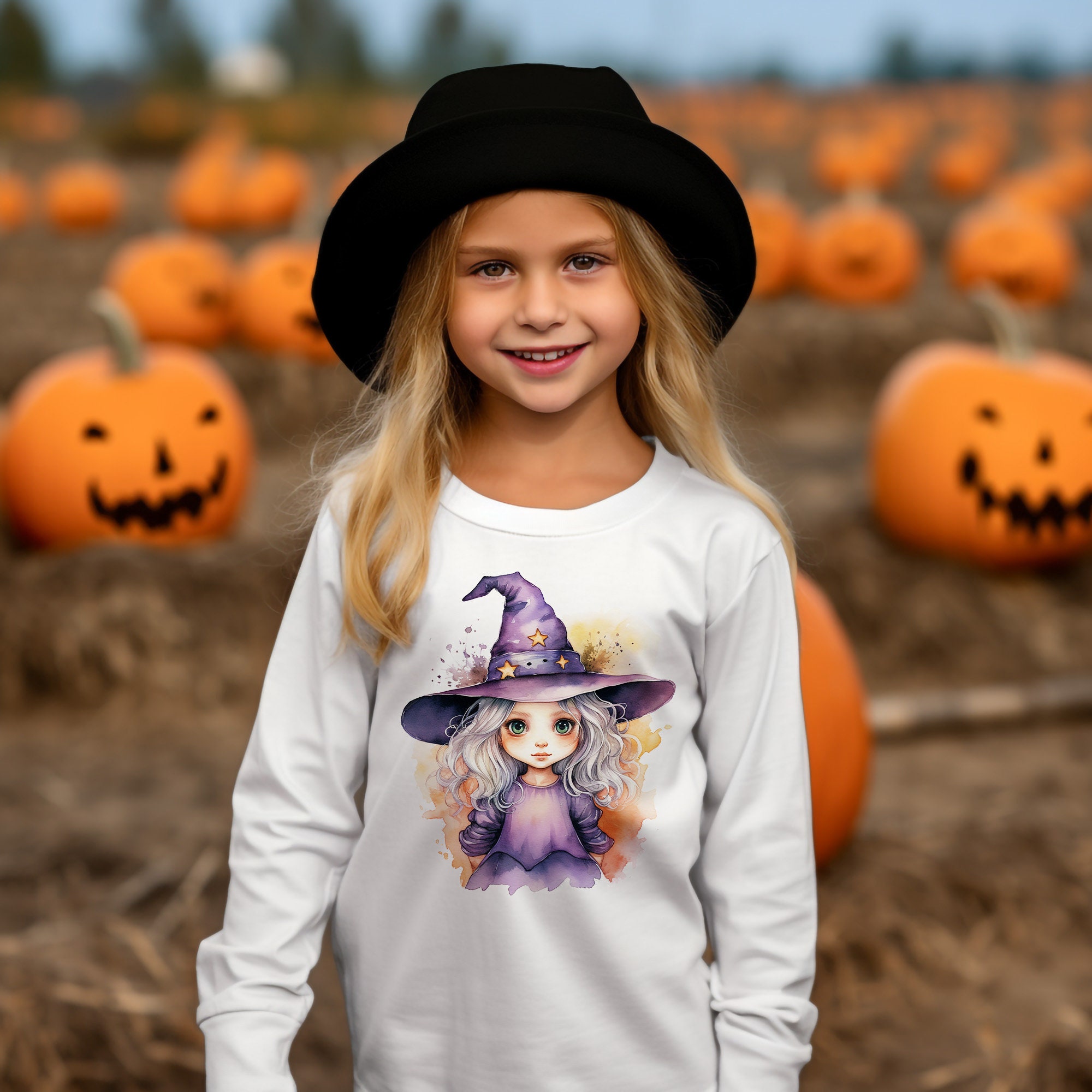 Watercolour Cute Witch Clipart Bundle, Commercial Use, Printable ...