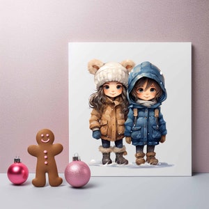 Winter Friends Clipart Bundle, Christmas Girls, 25 Transparent PNG ...