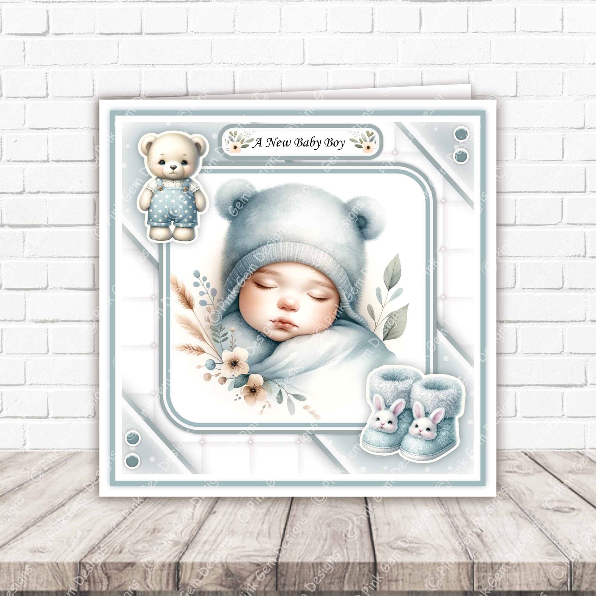 Baby Boy Downloadable Card Kit, Printable, Cardmaking Download ...
