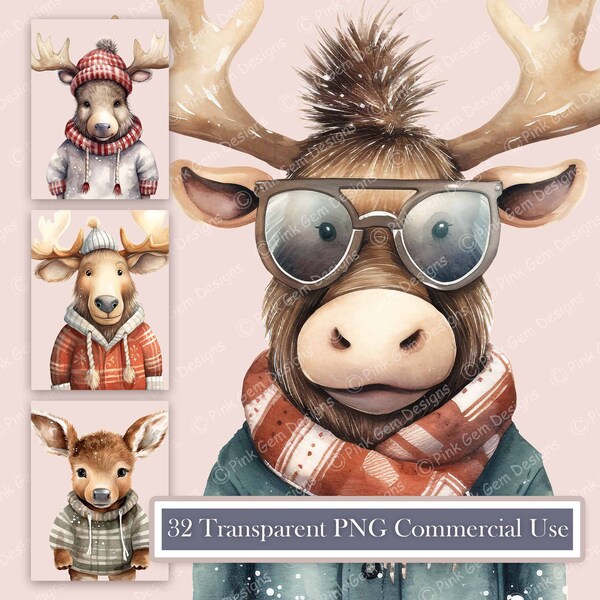 Moose Clipart - Etsy