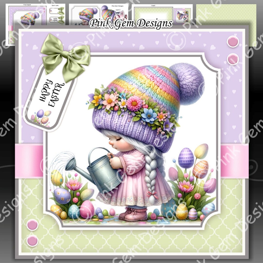 Happy Easter Downloadable Card Kit, Printable, Cardmaking Kit ...