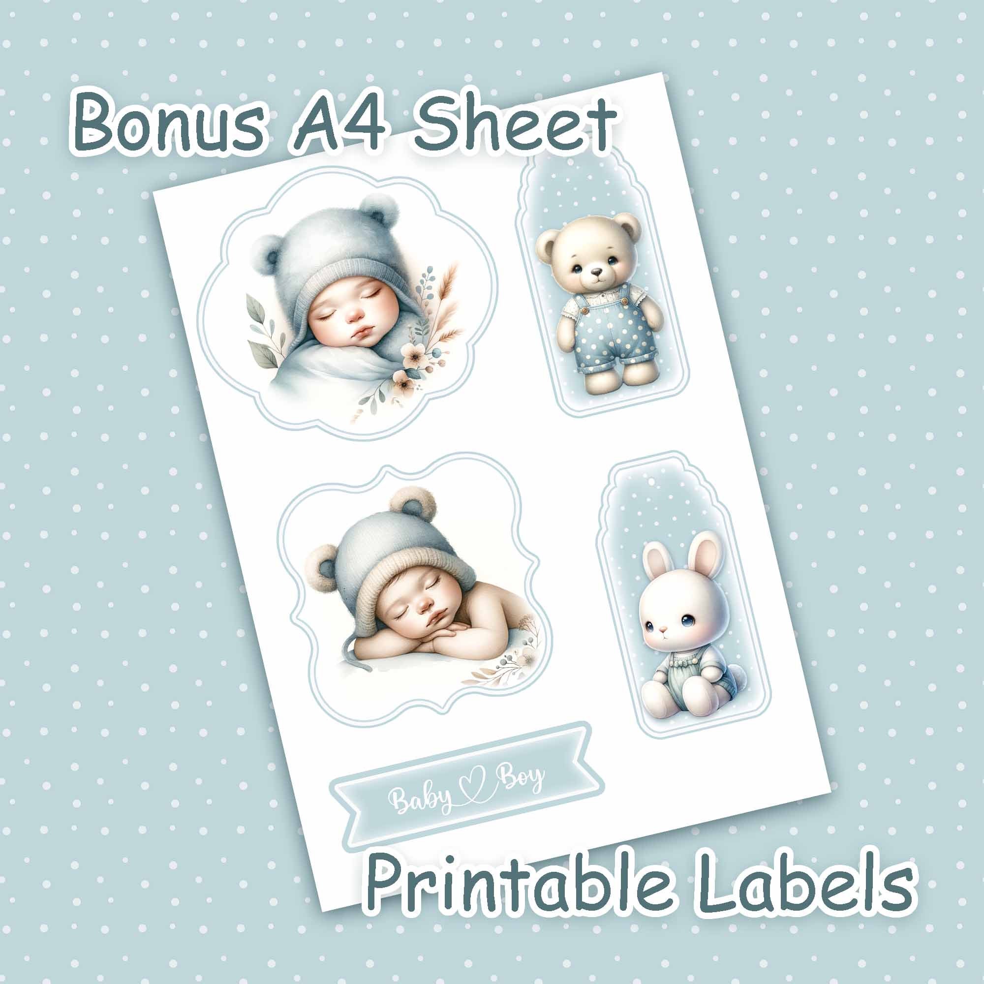 Blue Baby Days Digital Paper, 16 Printable Jpg's 12 X 12 Inch, Seamless ...