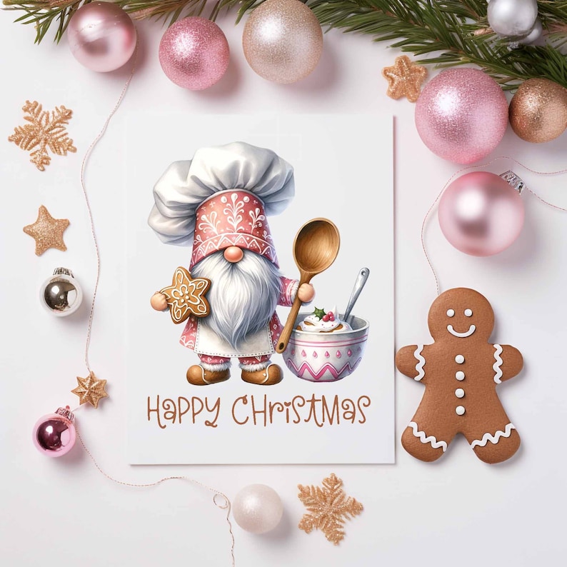 Gingerbread Gnomes Watercolor Clipart Bundle: Christmas PNG (digital ...