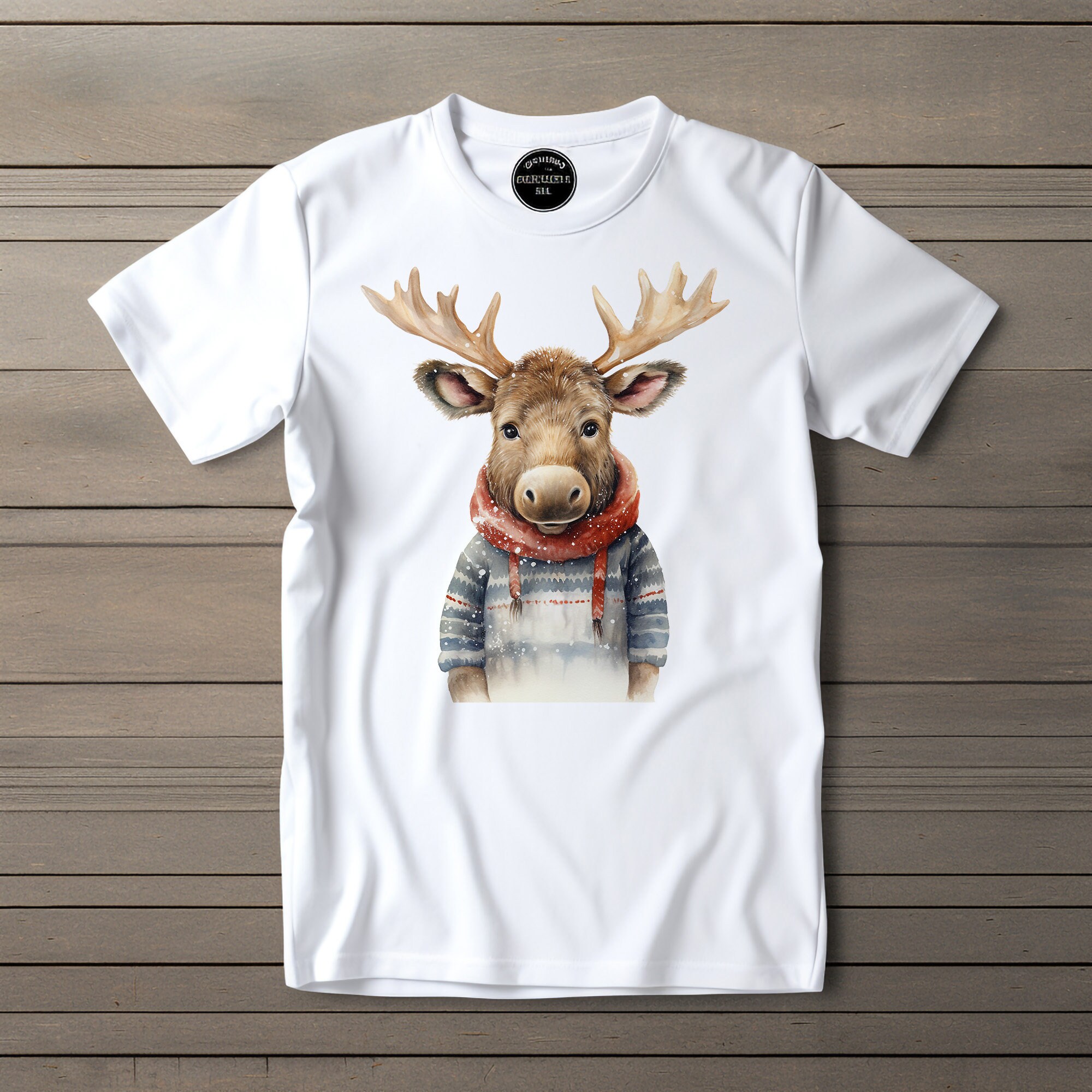 Watercolour Winter Moose Clipart Bundle, 32 Transparent PNG, Commercial ...