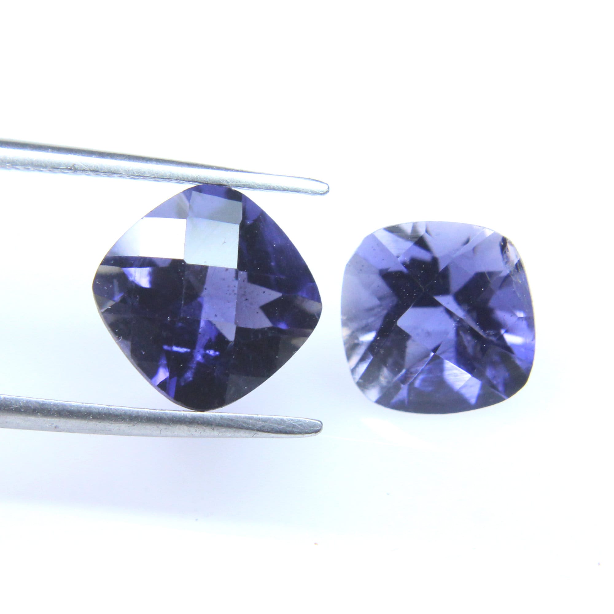 Natural Iolite Gemstone Cushion Shape 2pcs 2.55cts Loose Faceted Cut ...