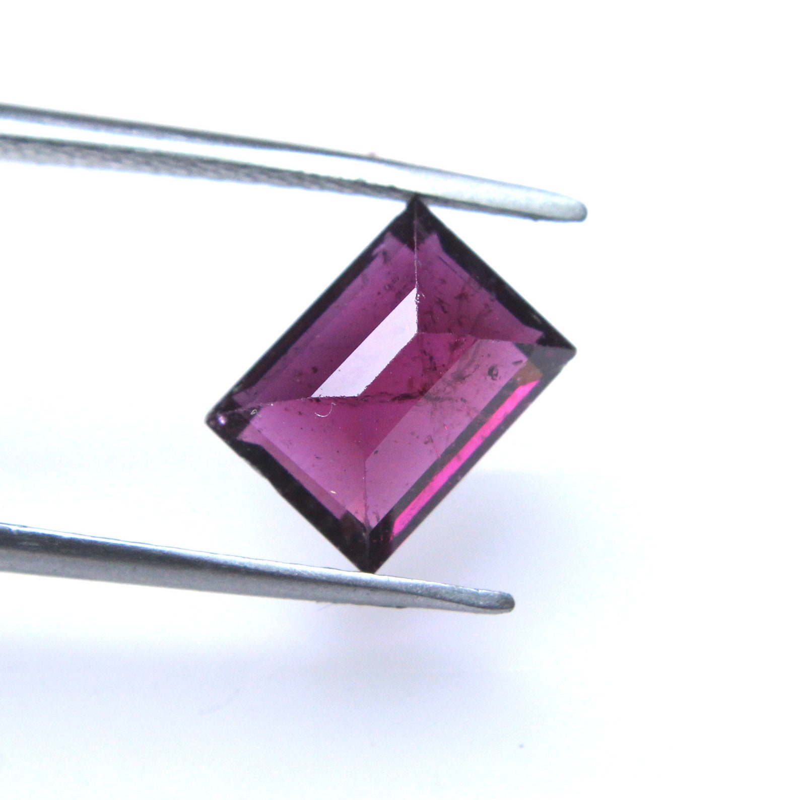 Rhodolite Garnet Gemstone Rectangle Shape Faceted Pink Garnet - Etsy