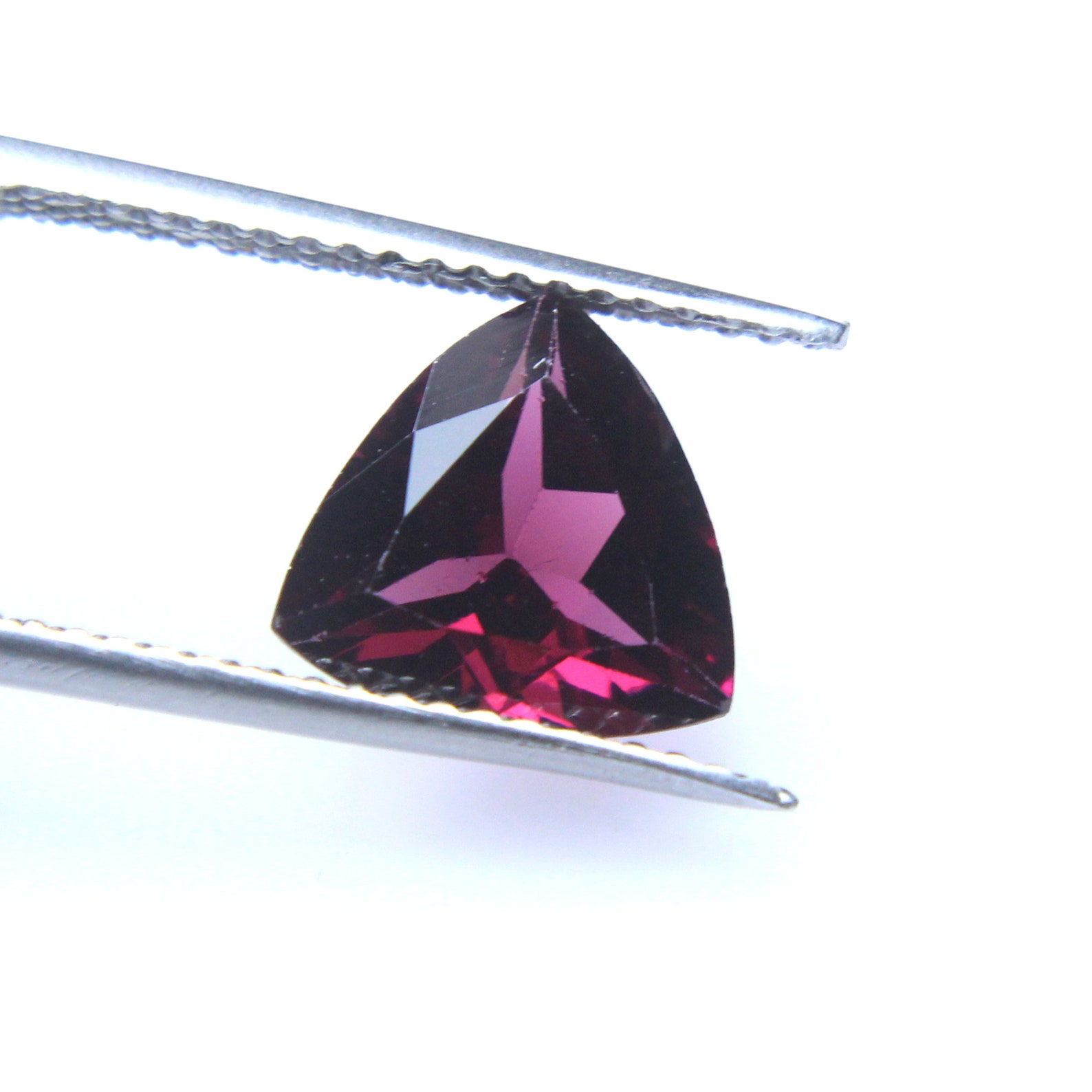 Rhodolite Garnet Stone Trillion Shape Faceted Pink Garnet - Etsy