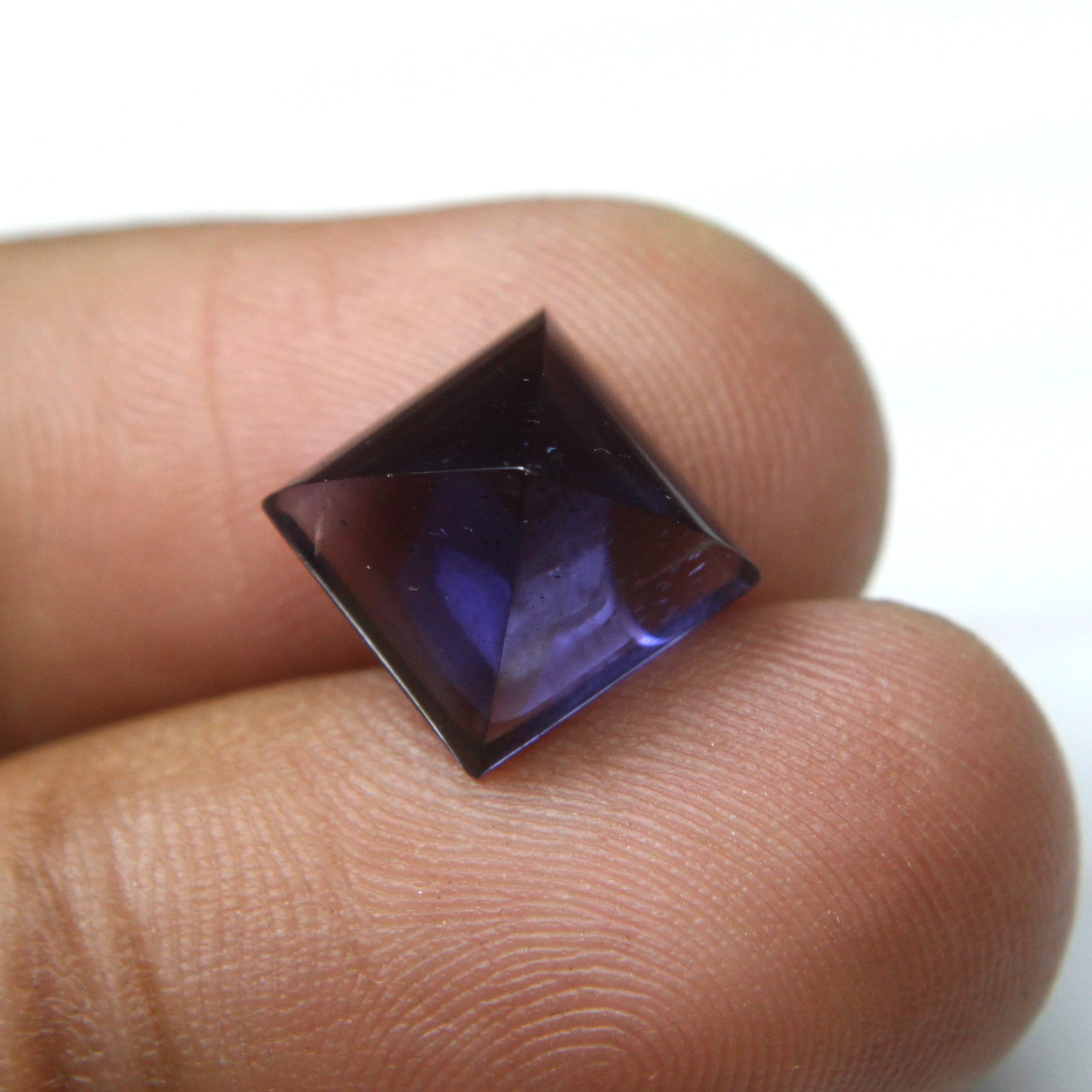 Natural Iolite Gemstone Pramide Shape 4.85cts Loos Cabochon Stone Blue ...