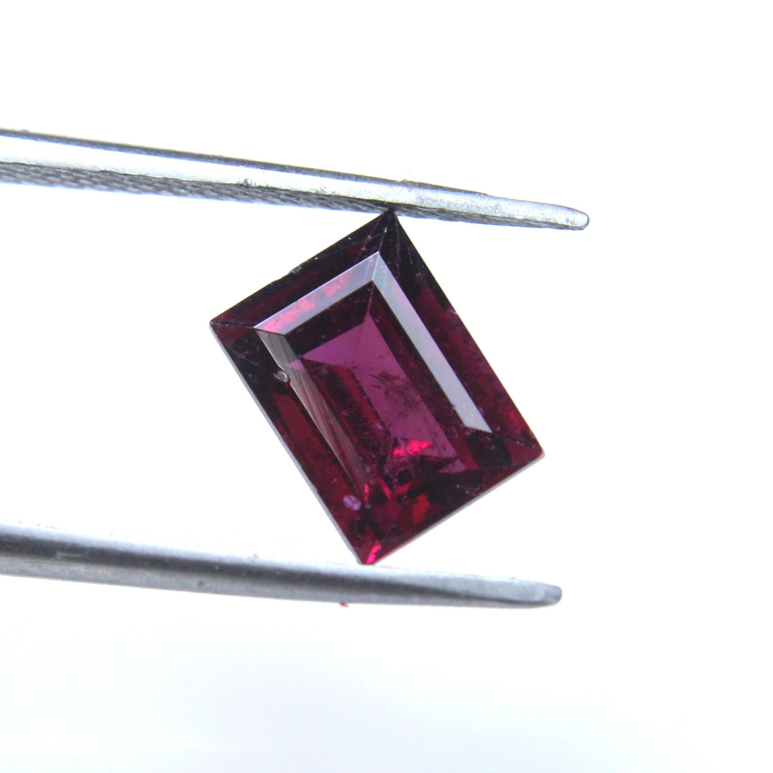 Rhodolite Garnet Gemstone Rectangle Shape Faceted Pink Garnet - Etsy