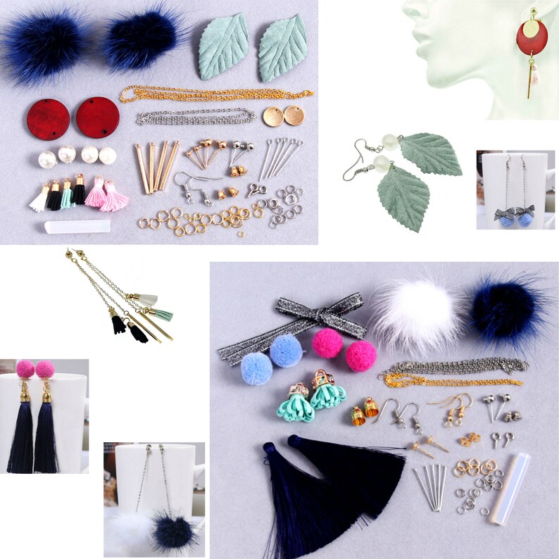Earring Making DIY Earring Kit Earring Mink Fur Dangle | Etsy