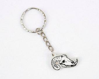 Ram Skull Keychain - Etsy