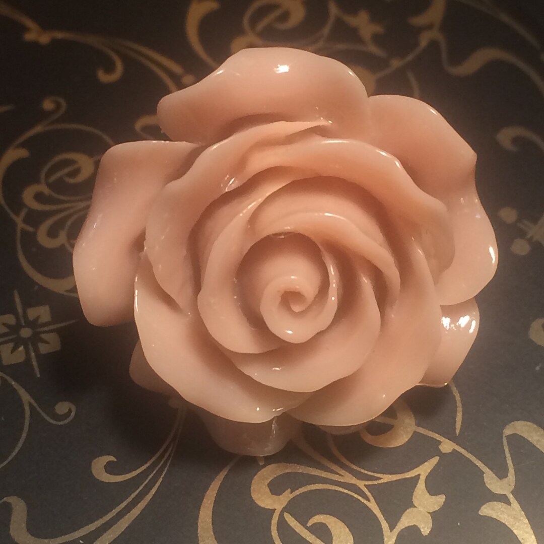 Large Flower Ring Dusty Pink/pink Beige/old Rose Rose Shape in Resin ...