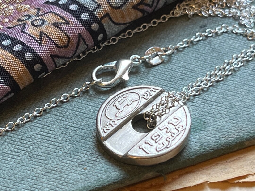 Vintage Israeli Phone Token Necklace: 1980s Asimon Coin, Sterling ...
