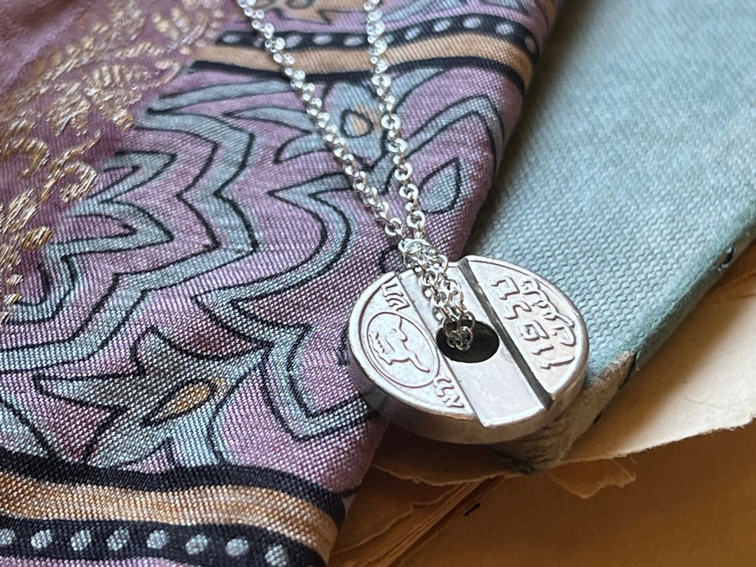 Israeli Phone Coin Necklace for Men / Women, Original 1980's Vintage ...