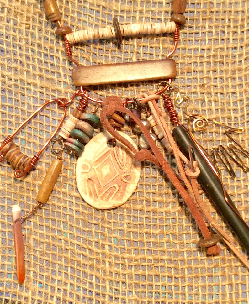 Earth Amulets Necklace Bone Horn Shell Talismans Statement - Etsy