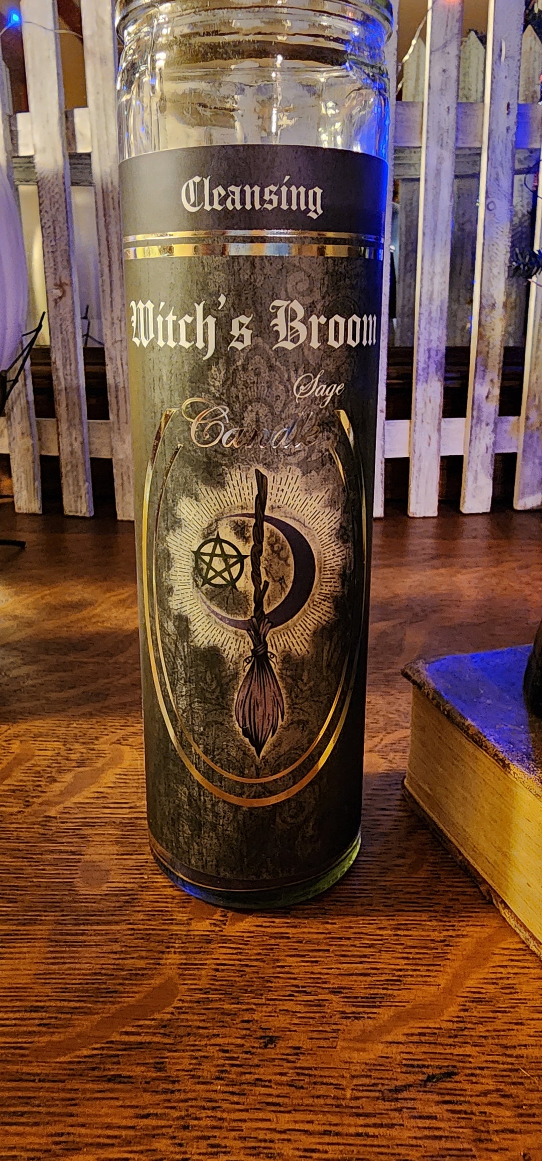 Witch's Broom Candle Witch's Broom Cleansing Candle Sage Candle ...