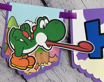 Yoshi Birthday Banner Yoshi Birthday Banner Yoshi Birthday - Etsy
