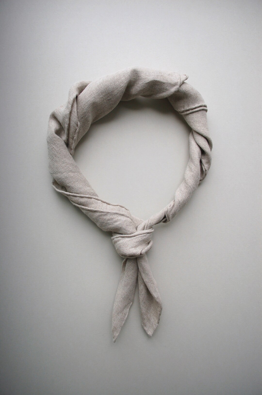 Handsewn Linen Bandana: Undyed Lithuanian Flax Neckerchief - Etsy