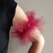 Burgundy Ruffle Tulle Cuff, White Cuff Bracelet, White Armbands, Dance ...