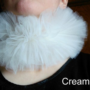 Beige Tulle Ruffle Collar, Beige Collar Necklace, Victorian Collar ...