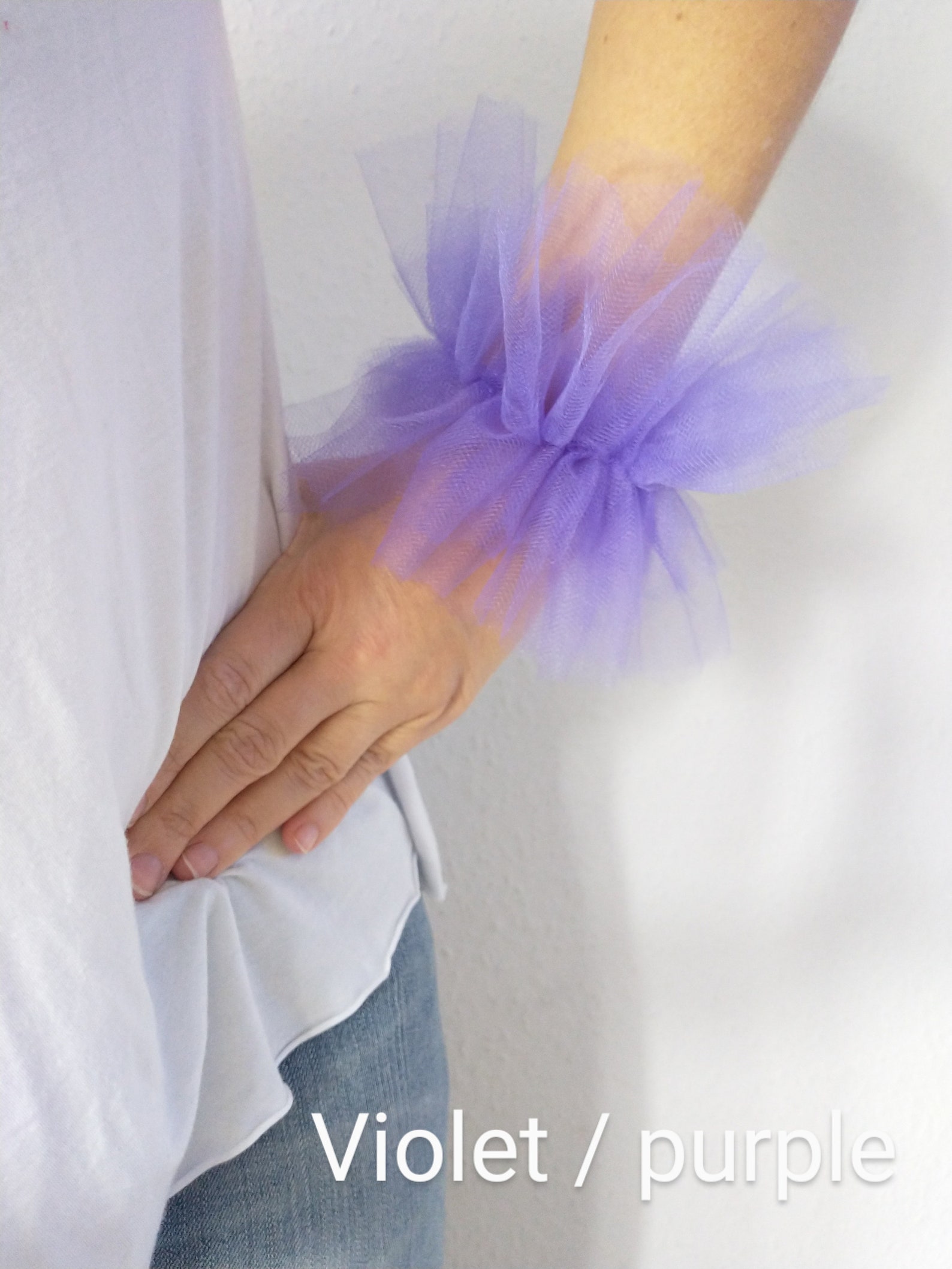 Burgundy Ruffle Tulle Cuff, White Cuff Bracelet, White Armbands, Dance ...