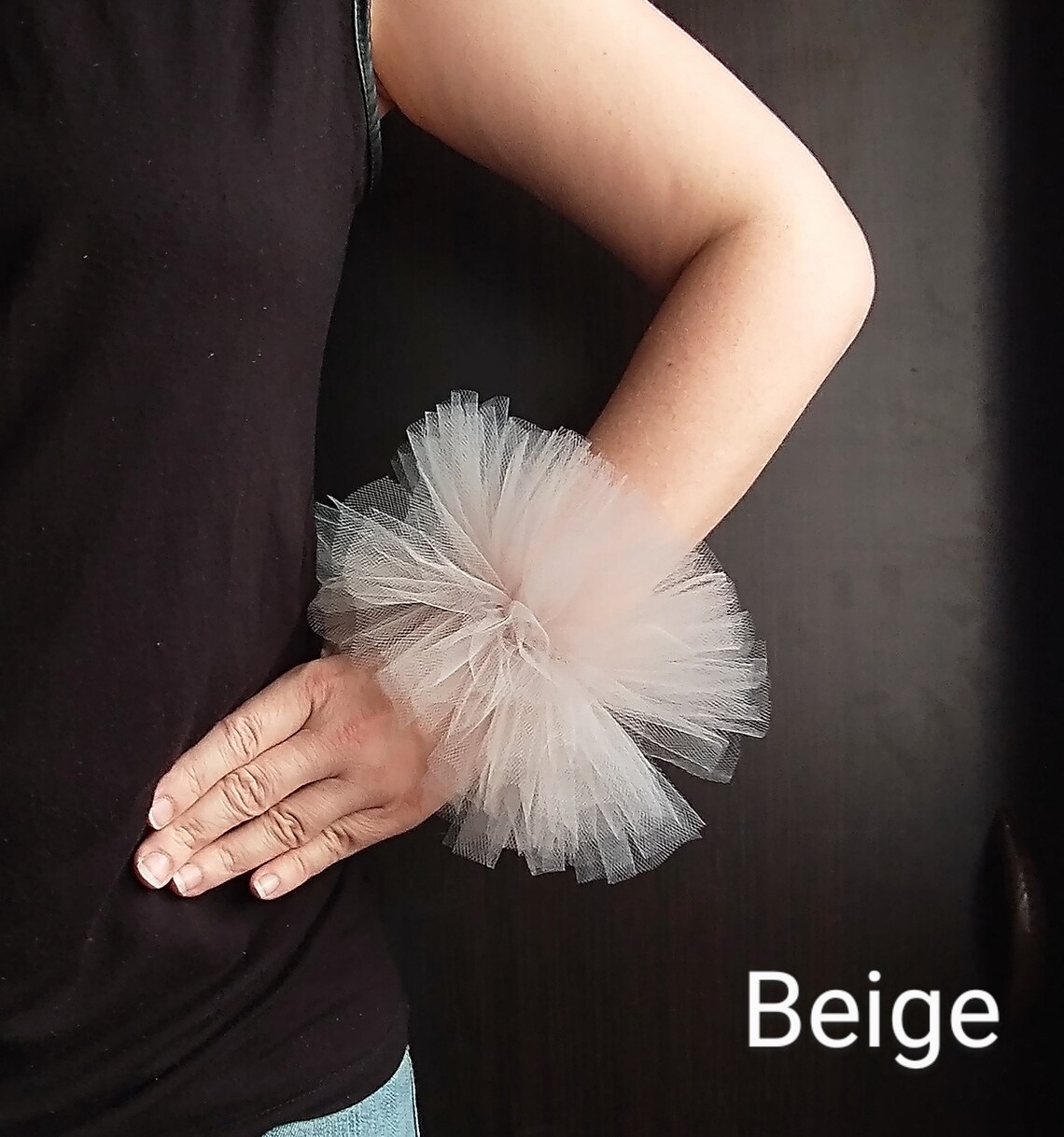 Bottle Green Tulle Cuffs Ruffle Wrist Cuffs Layerey | Etsy