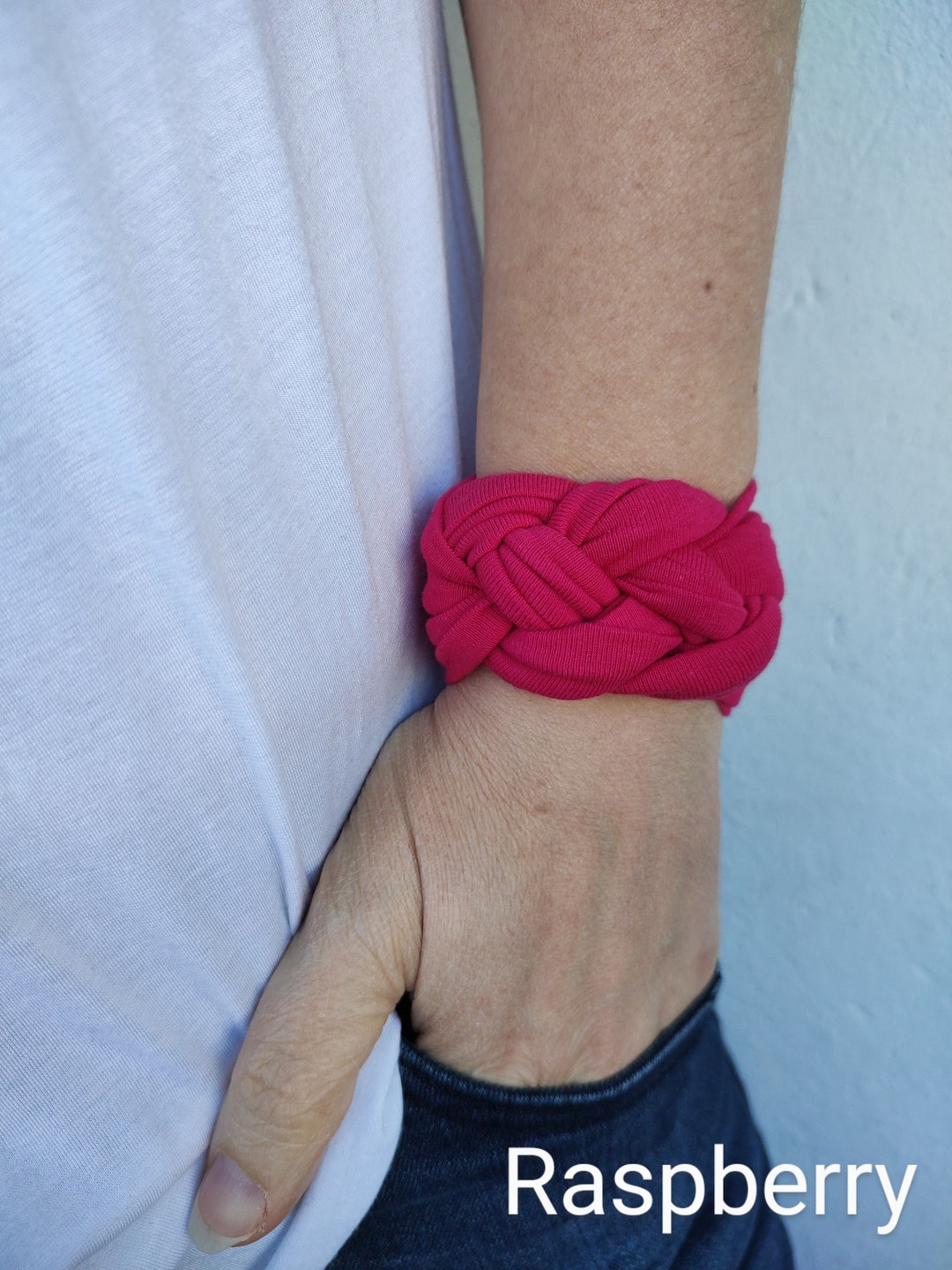 Raspberry Adult Chunky Sailor Knot Wrist Cuff, Double Sailor Knot Adult ...