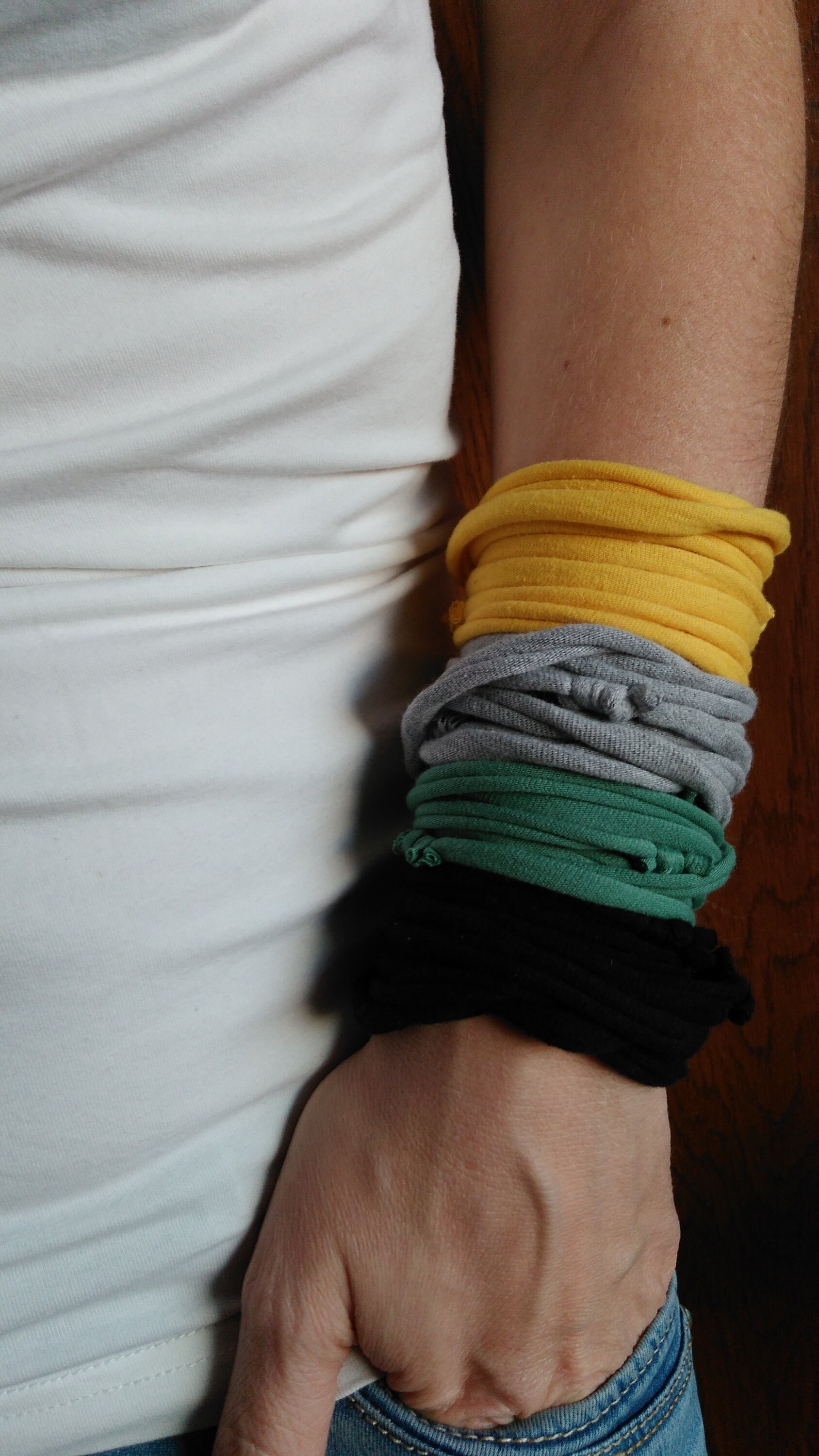 Yellow and Gray Wrist Cuff Bracelet Funky Wrist Cuffs | Etsy