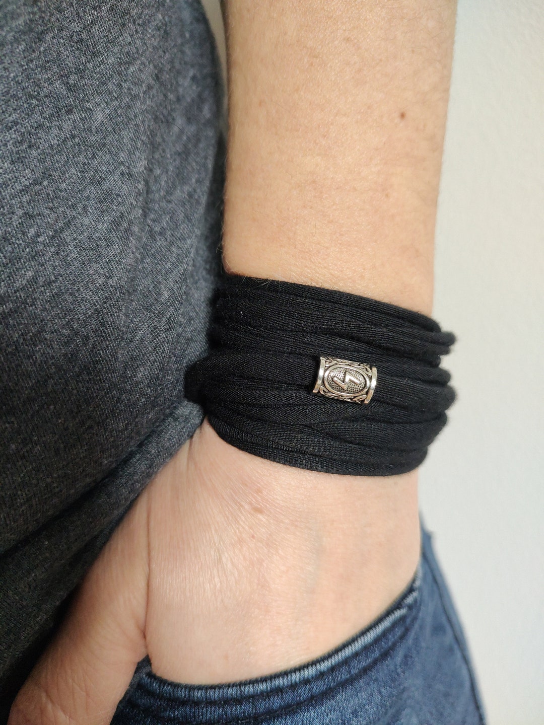 SOWULO Viking Runes Wrap Bracelets Norse Wrist Wrap Elder Cotton Cuffs ...