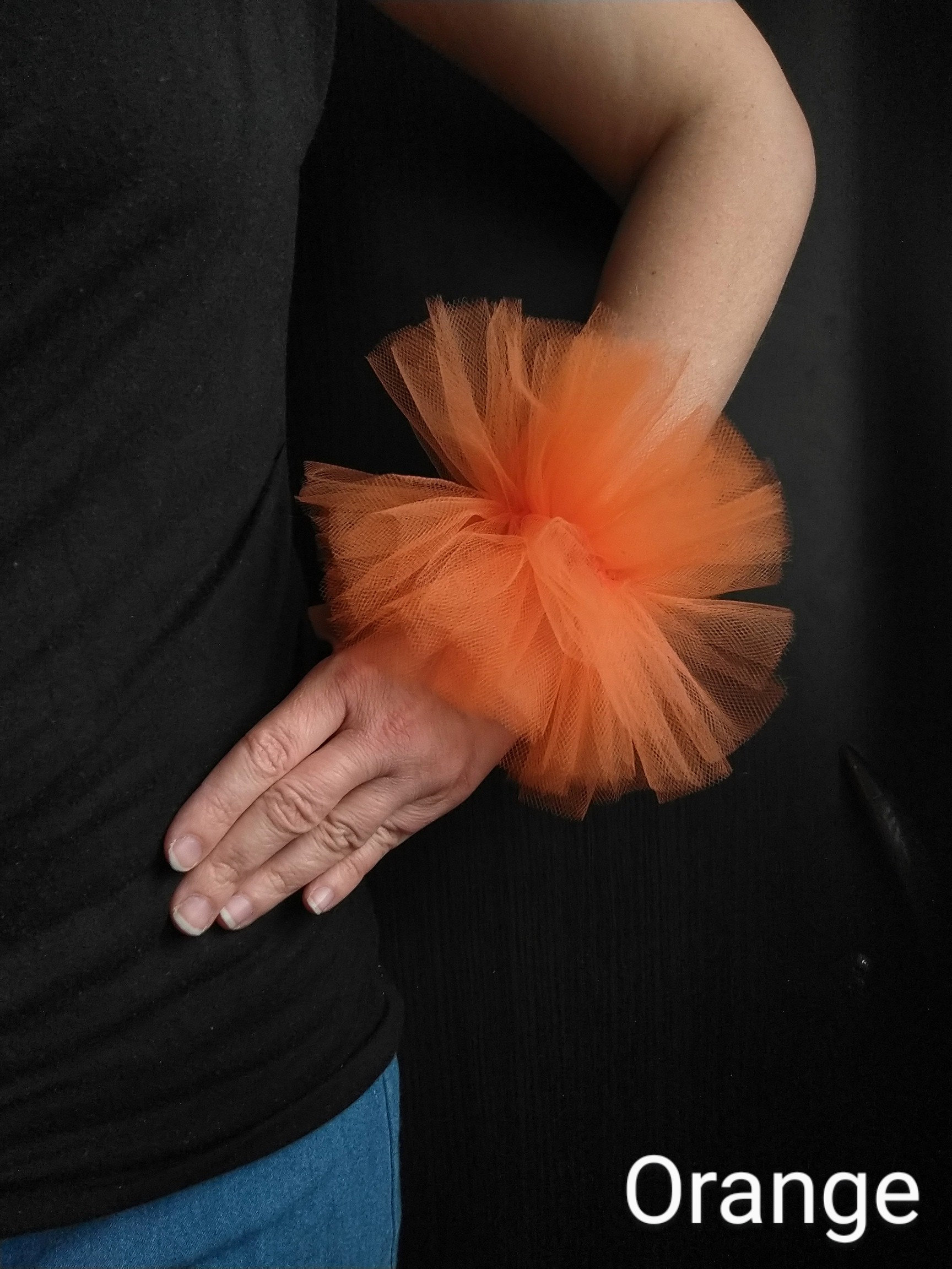 Bottle Green Tulle Cuffs Ruffle Wrist Cuffs Layerey | Etsy