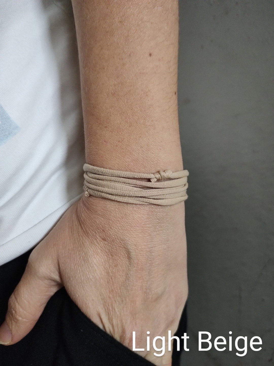 Minimalist Light Beige Wrist Bracelet Wrap Bracelet Cuff Bracelet ...