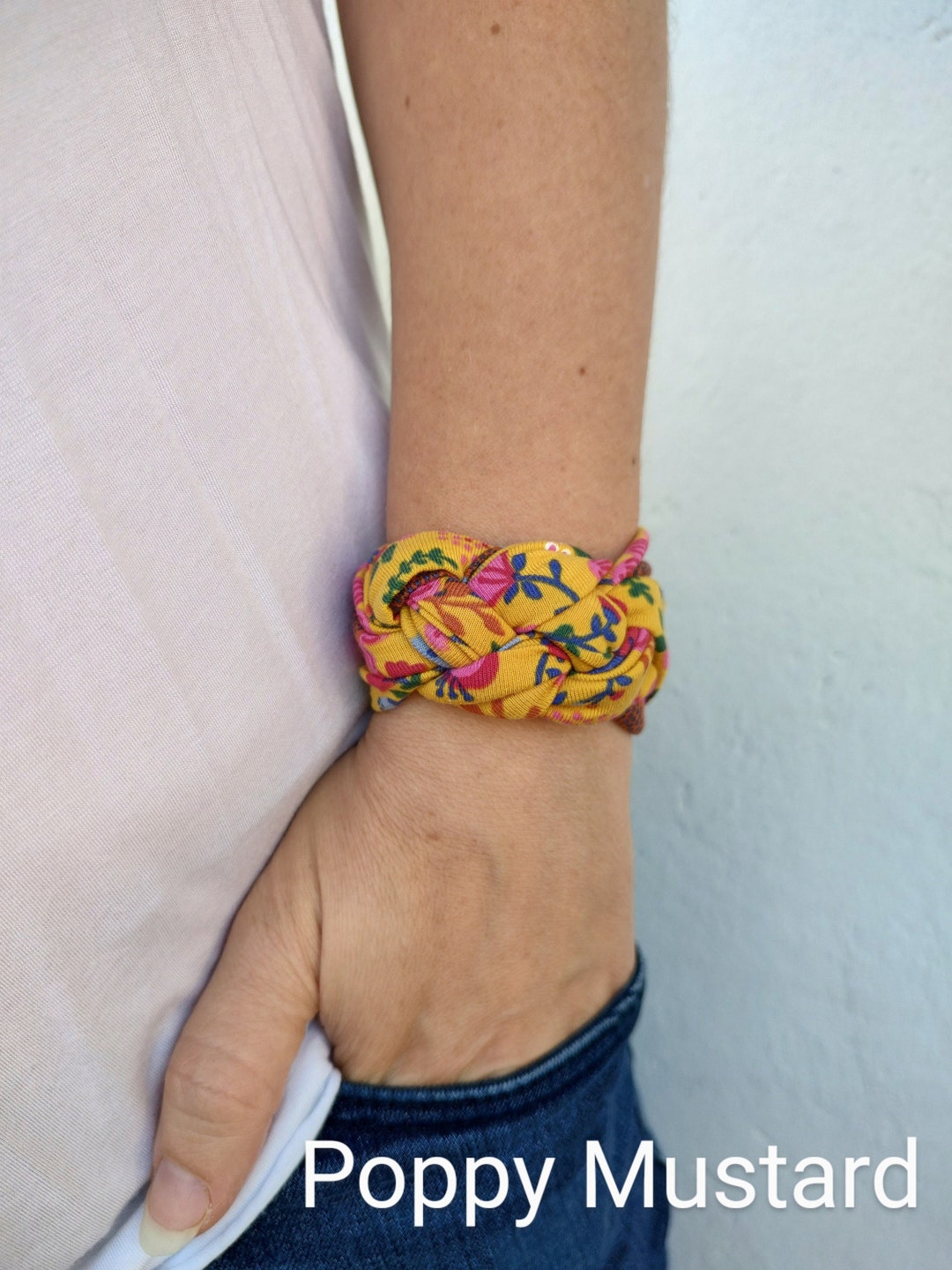 Flowers Wrist Bracelet Floral Sailor Knot Wrist Cuff Jersey Wrist Cuff ...