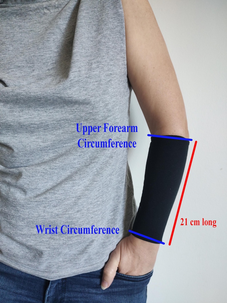 Black Long Forearm Cuff Bracelet, Jersey Forearm Tattoo Cover up ...