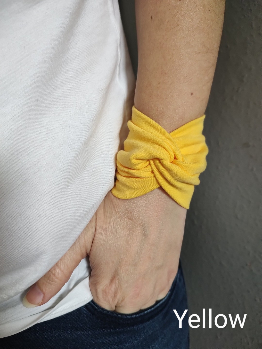 Yellow Twist Wrist Cuff Bracelet Wrist Wrap Bracelets Fashion Accessory ...