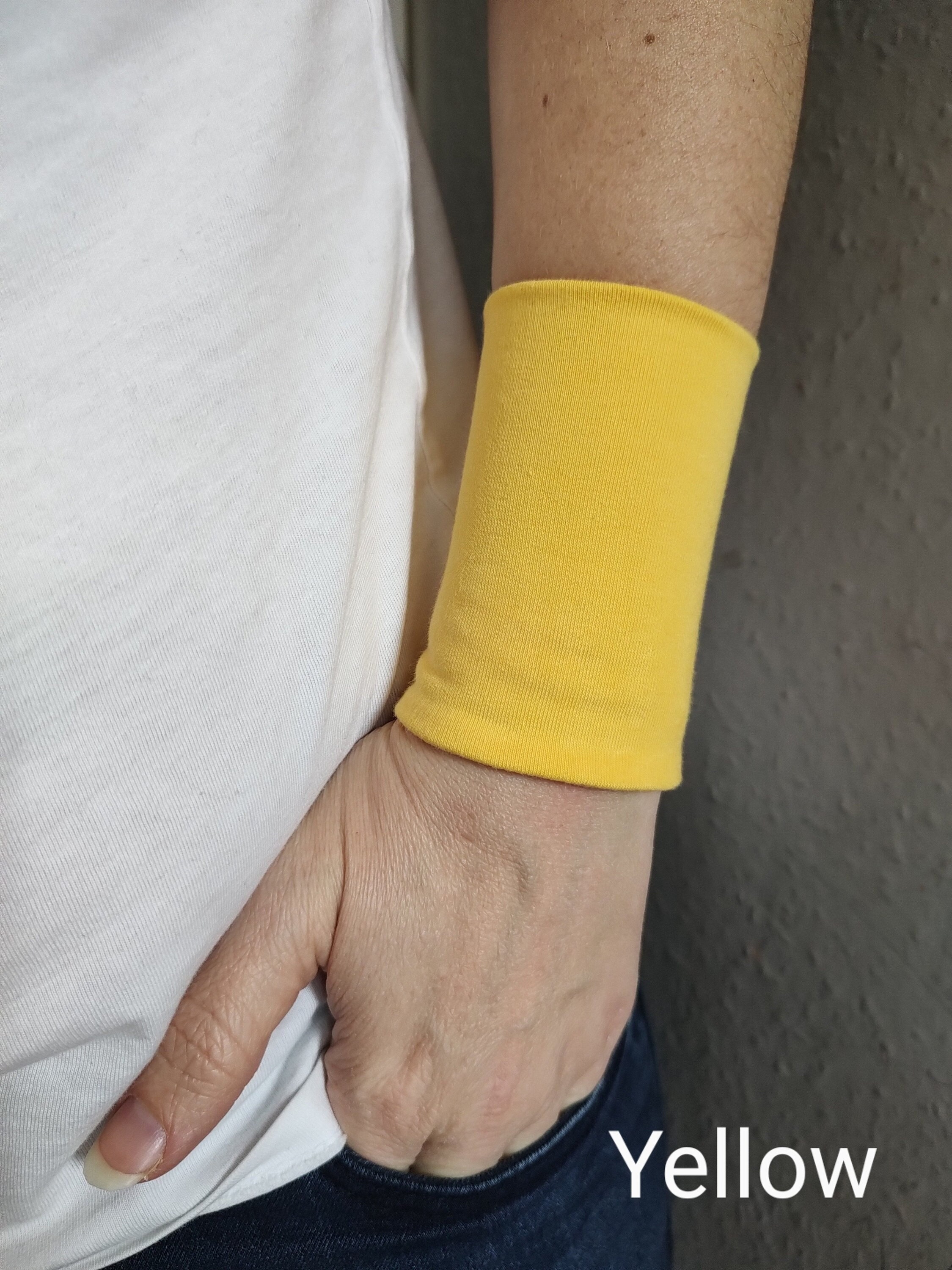 Yellow Wrist Cuff, Wide Wrist Cover, Chunky Cuff Bracelet, Fashion ...
