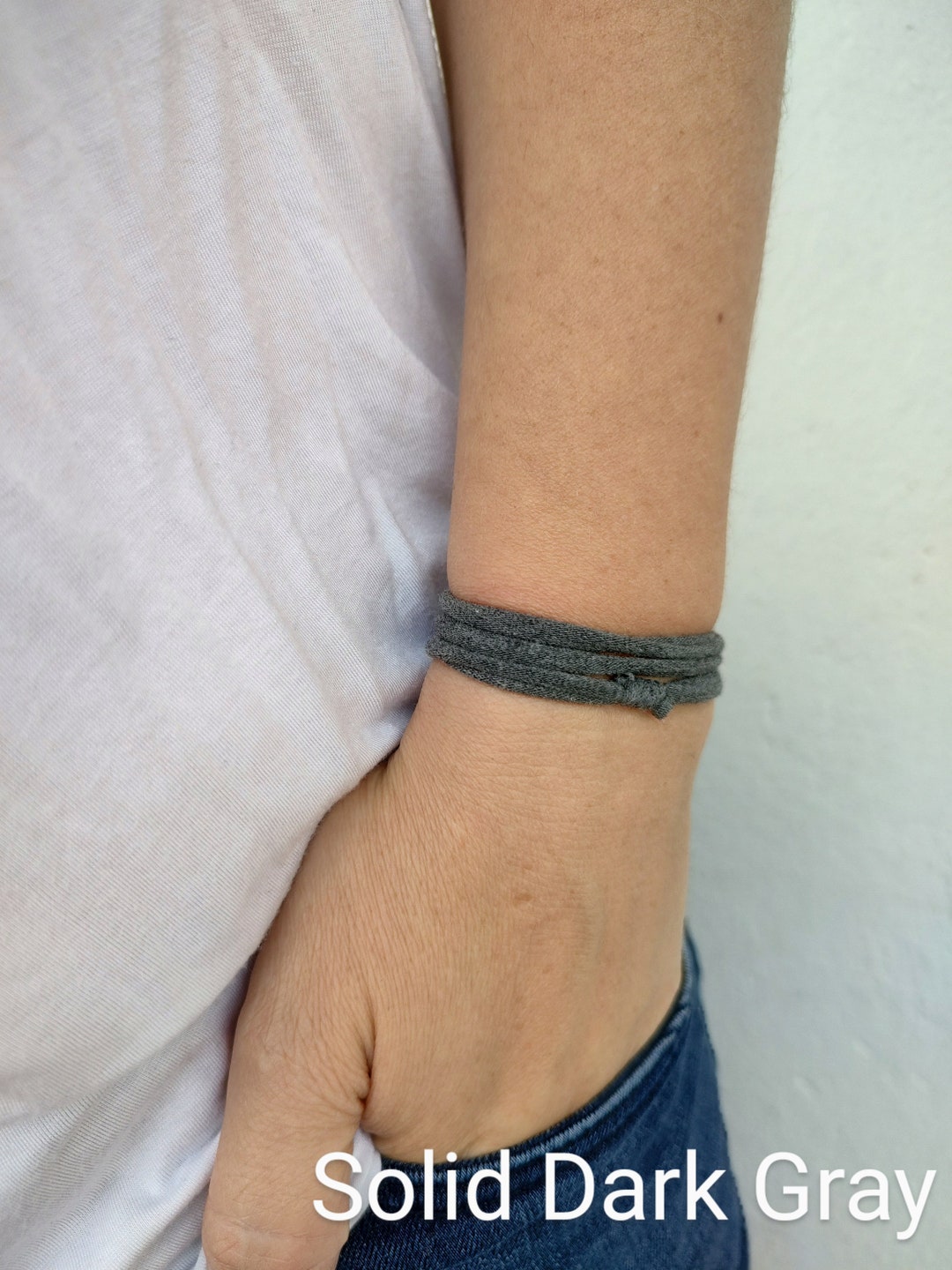 Solid Dark Gray Wrist Cuff Bracelet Wrap Bracelet, Cuff Bracelet ...
