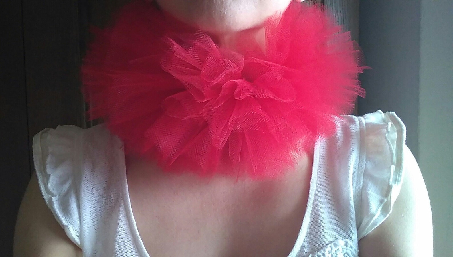Red Tulle Ruffle Collar, Renaissance Collar, Elizabethan Collar ...