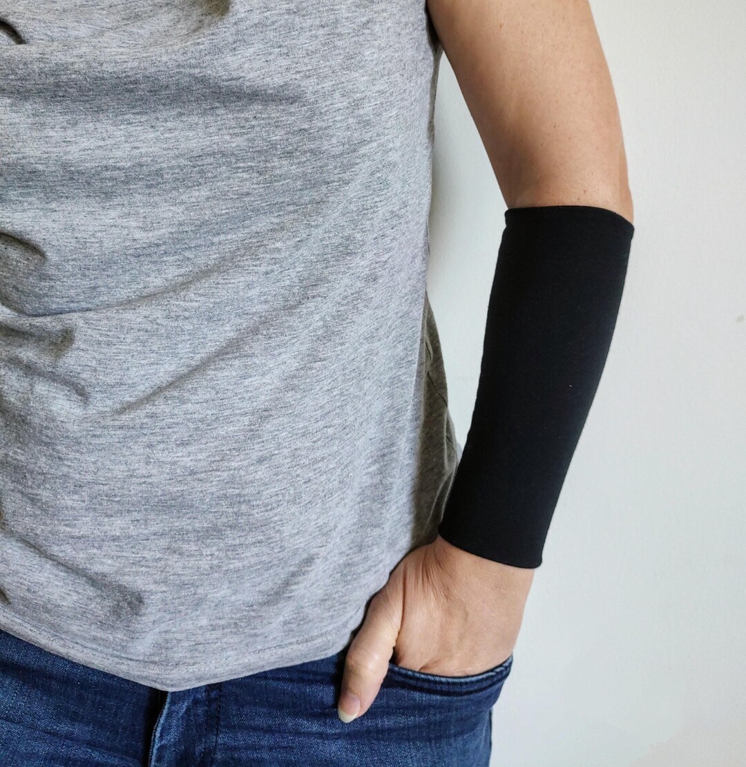 Black Long Forearm Cuff Bracelet, Jersey Forearm Tattoo Cover up ...