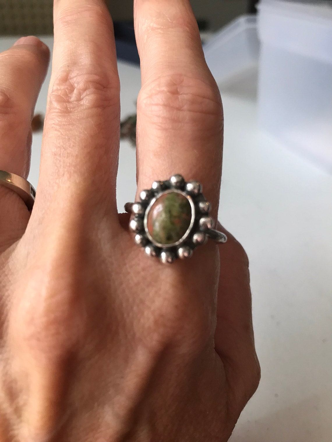 Sterling and agate ring | Etsy