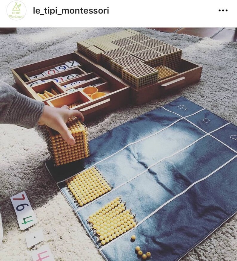 Montessori Calculation Mat Large Numbers Addition - Etsy