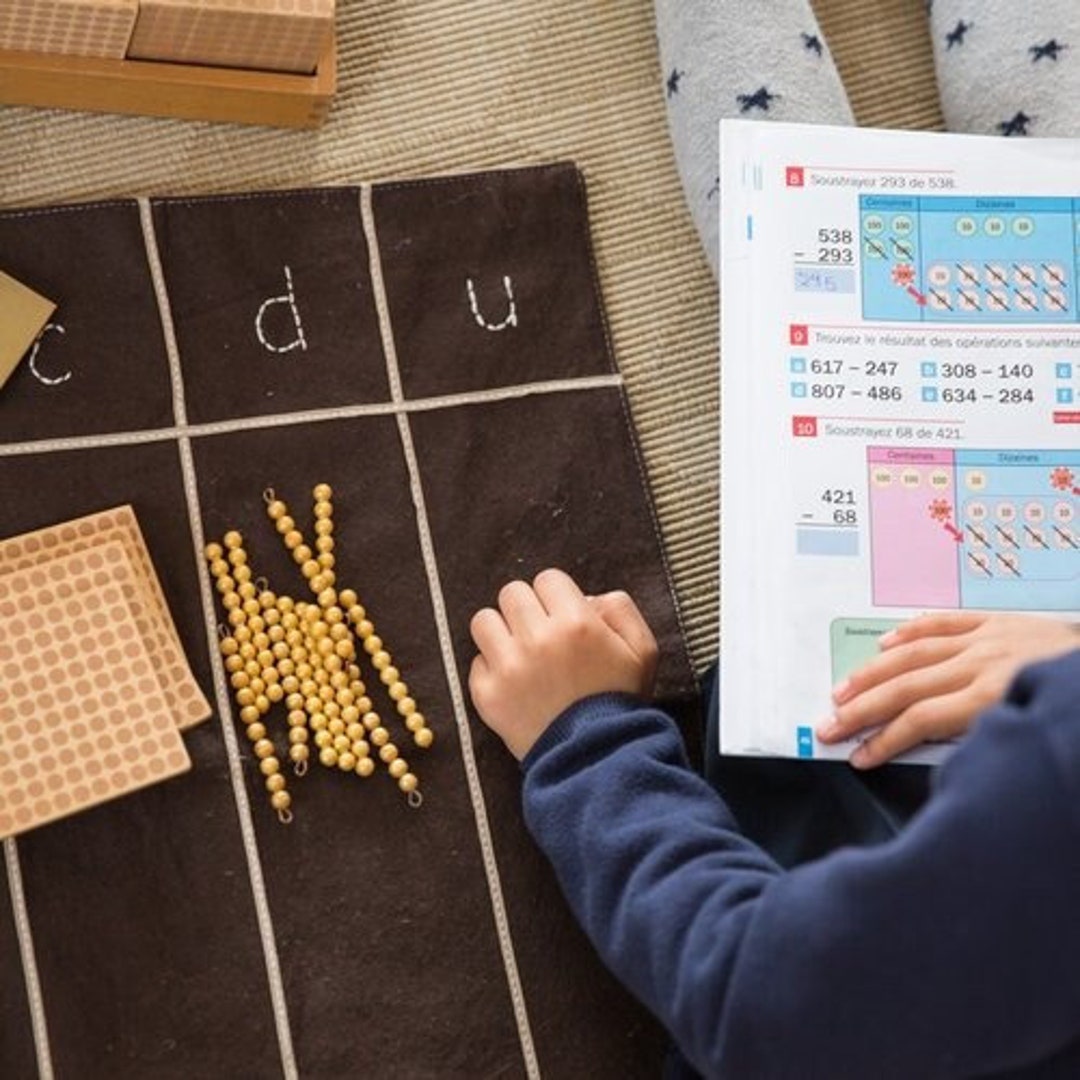 Montessori Calculation Mat Large Numbers Addition - Etsy