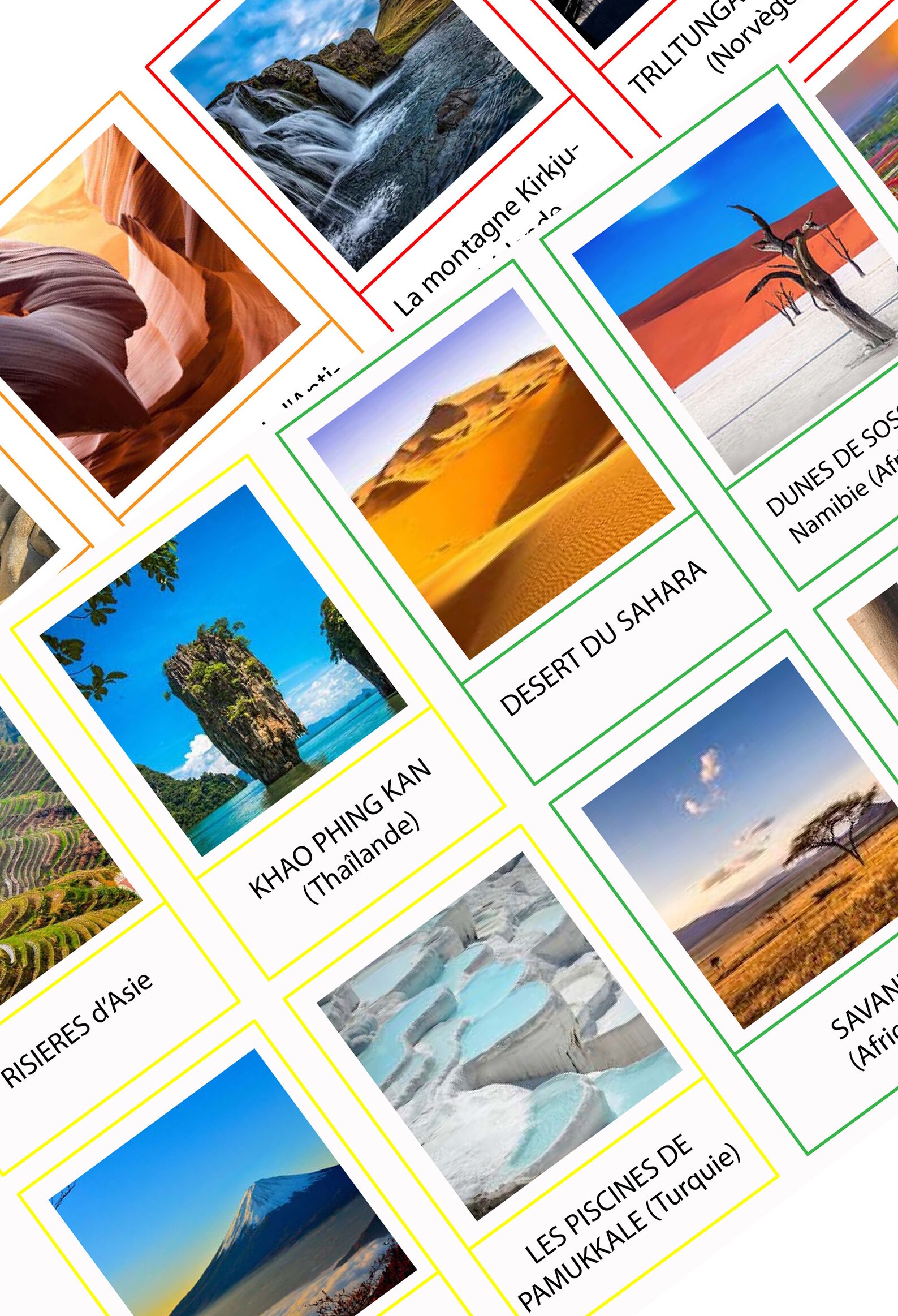 32 Landscapes of the World, Nomenclature Cards, Montessori, Photos of ...