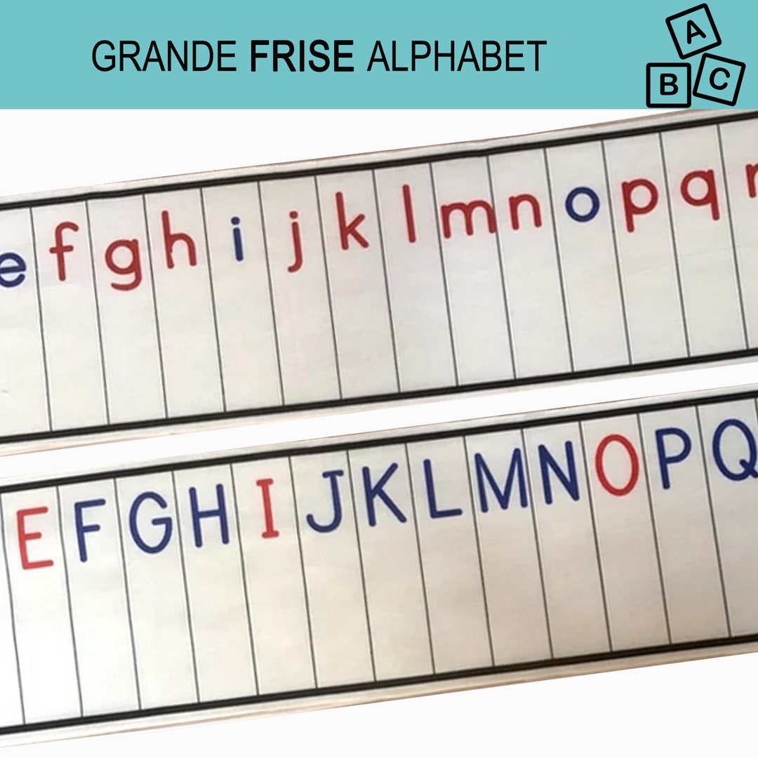 Grand frise Alphabet, SCRIPT ou MAJUSCULE, Tapis + objets phono ...