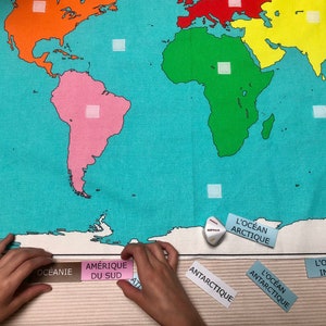 Large Fabric World Map, + Continent & Ocean Labels to Scratch and ...