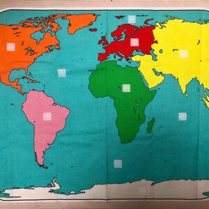 Large Fabric World Map, + Continent & Ocean Labels to Scratch and ...