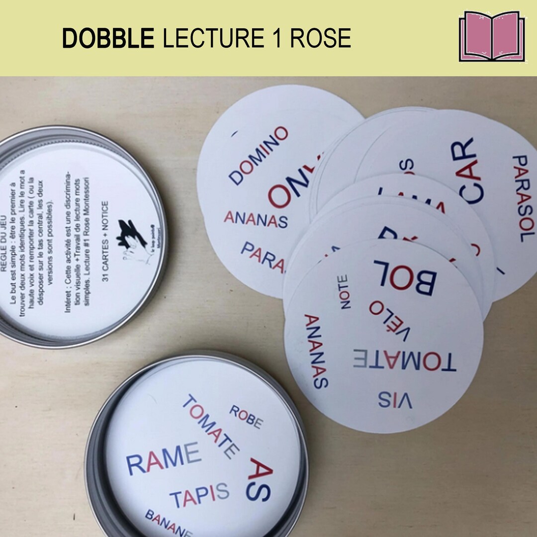 Dobble READING PRINT and CUT, Easy Reading, Montessori, Visual ...
